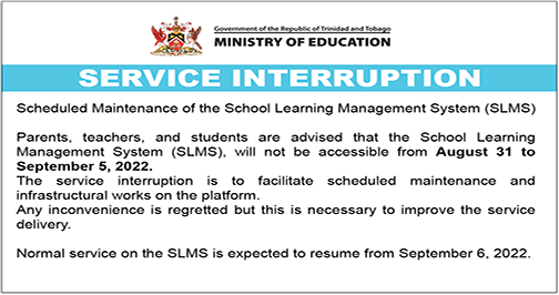 Notice: Service Interruption: Scheduled Maintenance of the School ...