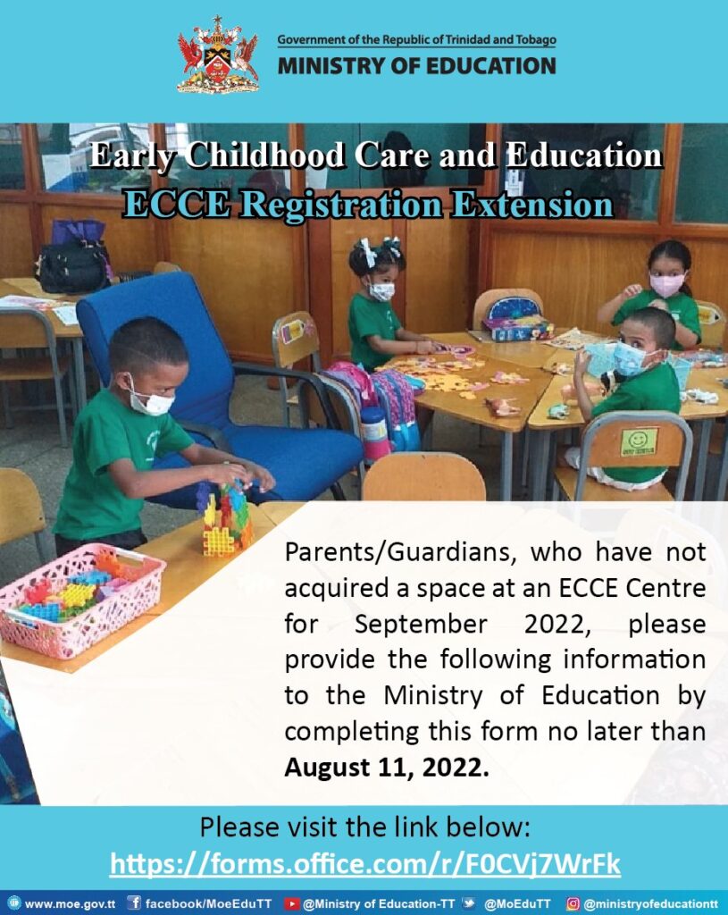 ECCE LATE REGISTRATION – Ministry of Education
