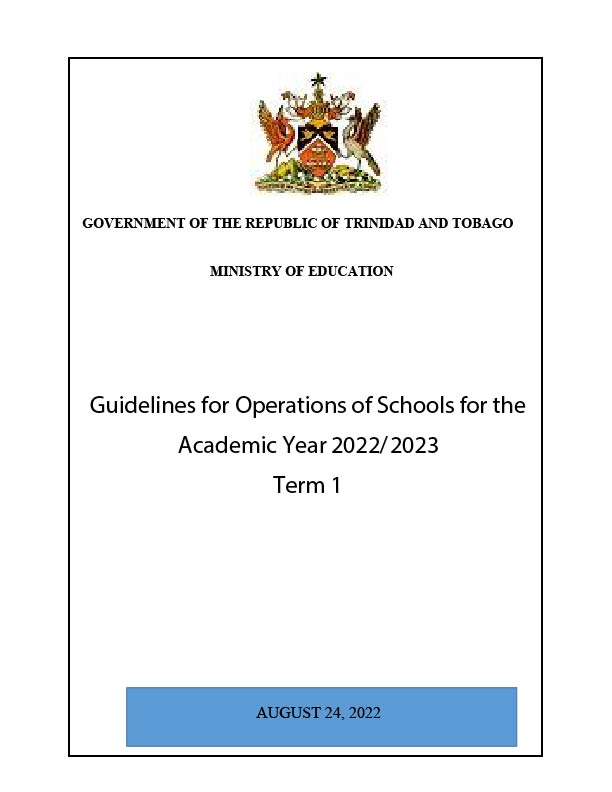 Guidelines for the Reopening of Schools – Ministry of Education