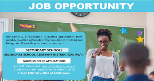 Job Opportunity: Assistant Instructors – Ministry of Education