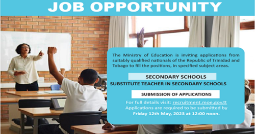Job Opportunity: Substitute Teacher in Secondary Schools – Ministry of ...