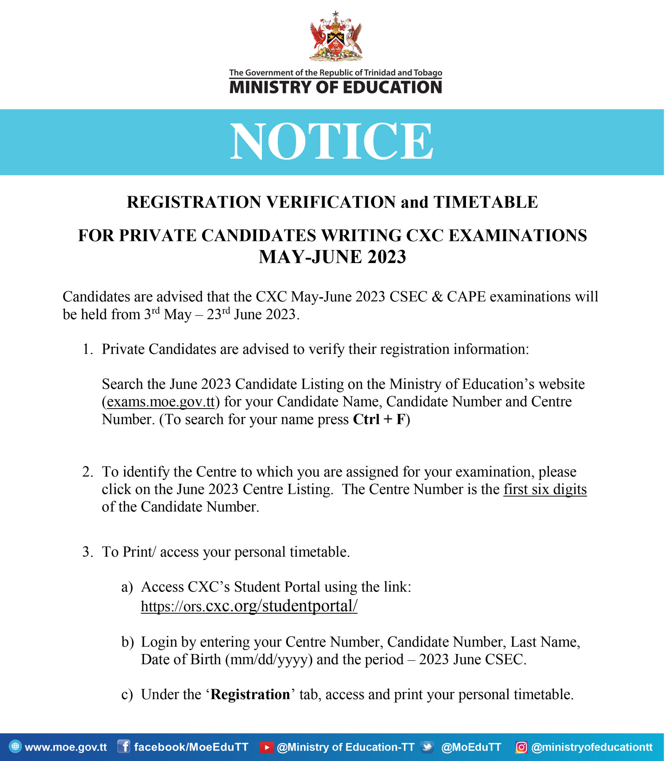 CXC Listing 2023 Ministry Of Education CXC Listing 2023 Ministry Of Education