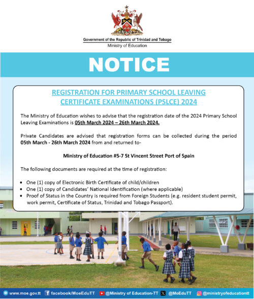 REGISTRATION FOR PRIMARY SCHOOL LEAVING CERTIFICATE EXAMINATIONS (PSLCE ...