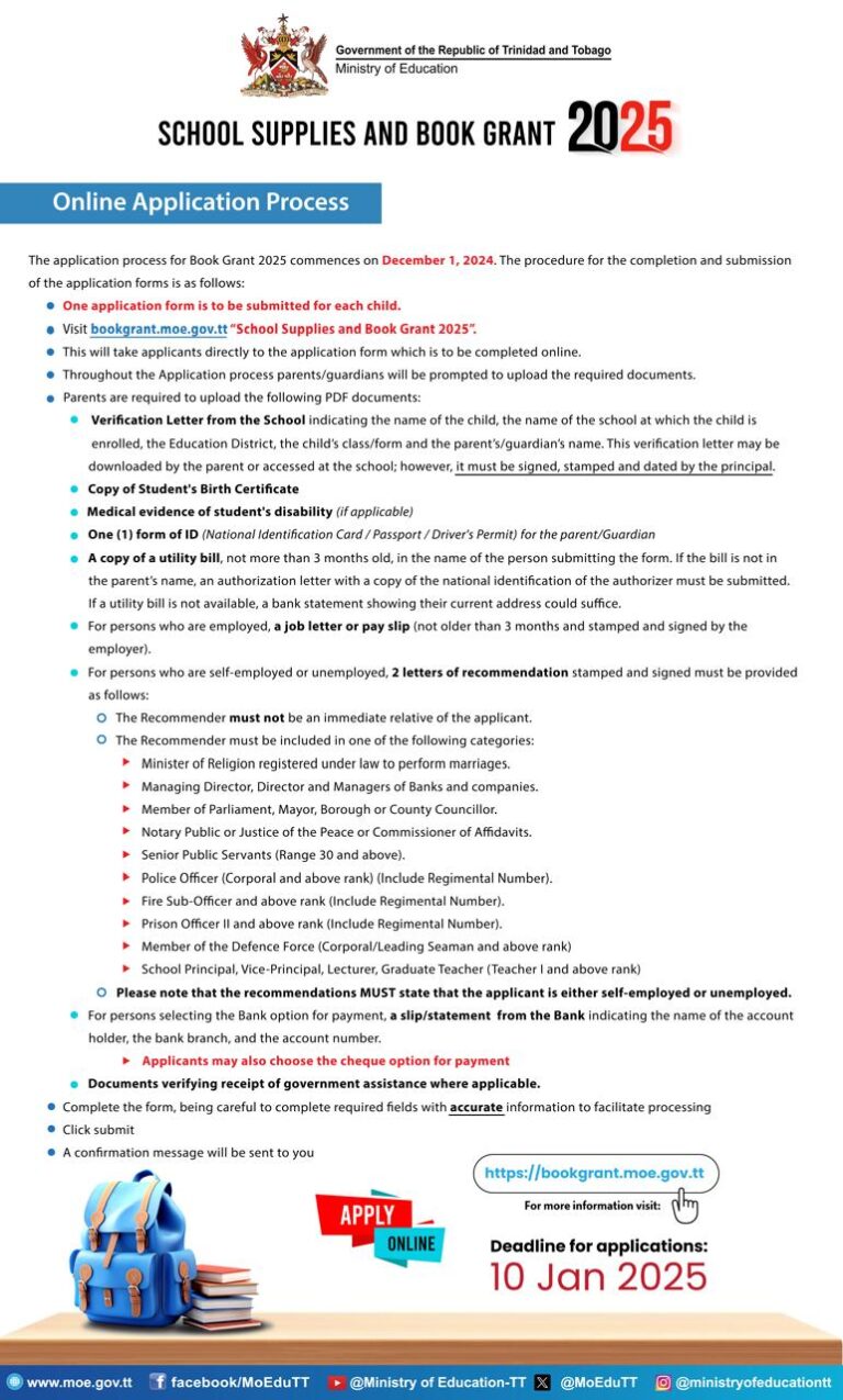 Book Grant 2024 Online Application Process – Ministry of Education